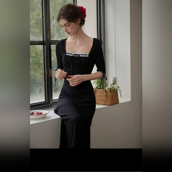 Simple Retro | Dresses | Simple Retro Black Retro Knit Dress | Poshmark